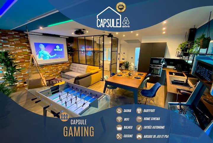 Capsule Gaming *Jacuzzi-sauna- 2 Chambres* - Denain