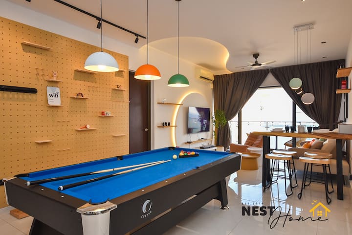 180 Seaview Suite: Pool Table, Bathtub & Fun For 9 - Johor Bahru