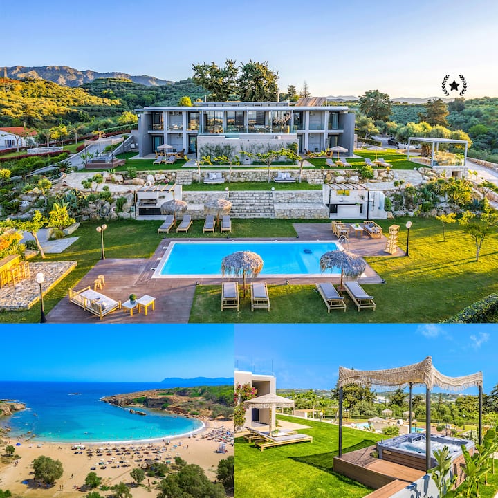 10' To Beach / Heated Pool / Hot Tub /Sauna/18 Gu - Chania