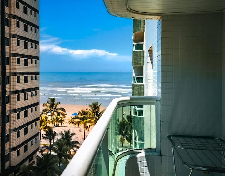 Tm021 Caiçara • Pé Na Areia • Churrasq • Vista Mar - Praia Grande