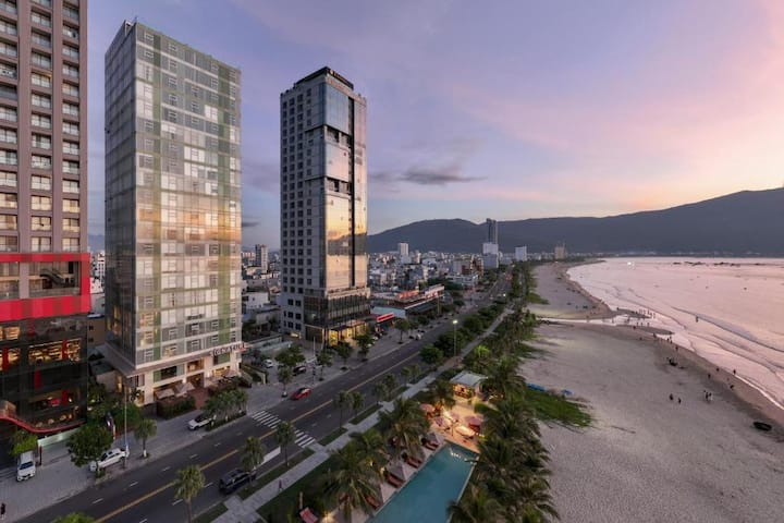 Serene Seaside Ocean View 2br Apt | Kitchen & Pool - Da Nang