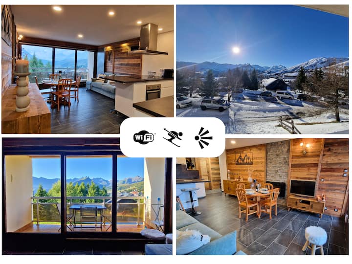 Appartement Familial Avec Superbe Vue Montagne - Le Corbier