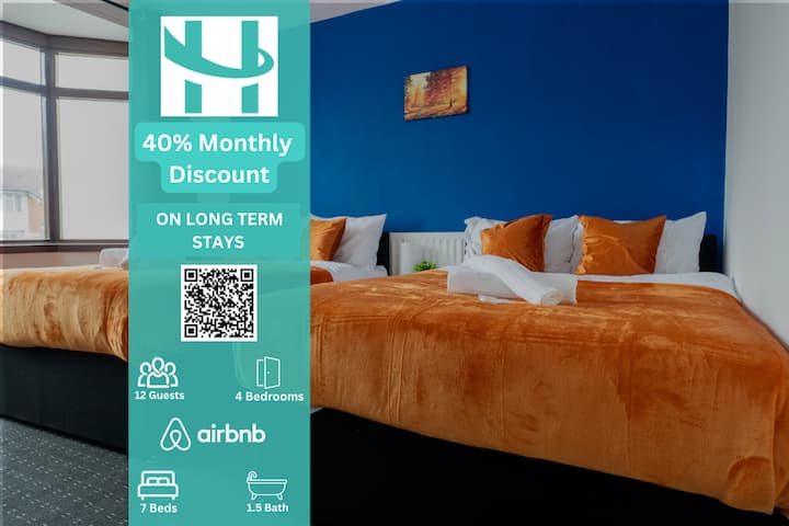 31%off Stays 7days+|4 Bed House|family|groups - 울버햄프턴