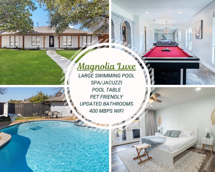 Magnolia Luxe | Heated Pool, Games & Fast Wifi - Plano, TX