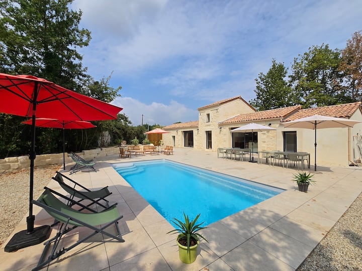 Villa 1904 - 18 Pers - 9 Grandes Chambres Piscine - Gironde