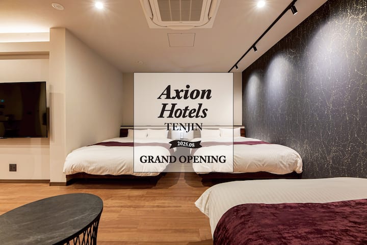 【Axion Hotels Tenjin】デラックスルーム　ダブルベッド3台　キッチン付　禁煙 - Fukuoka