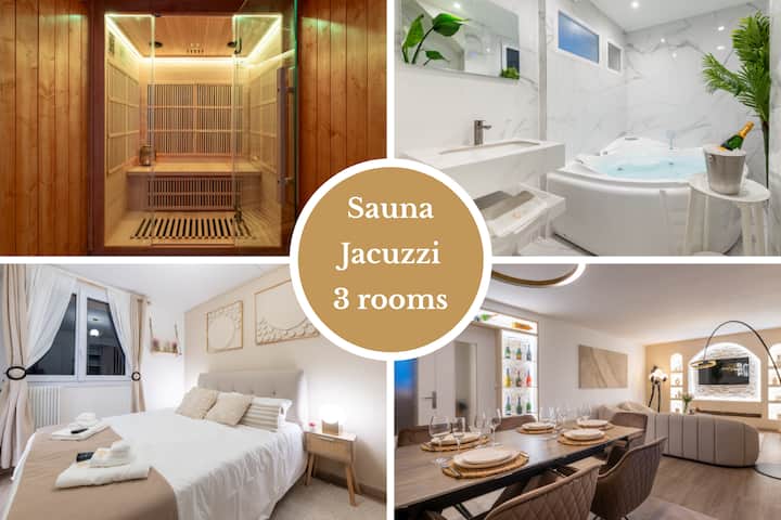 Luxueux 3 Chambres Sauna Jacuzzi - Reims