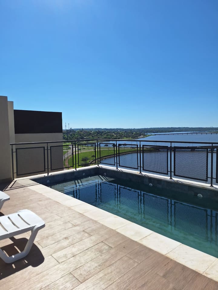 Vista Al Río-1 Hab+ Sofá Cama/ Balcón Con Parrilla - Encarnación