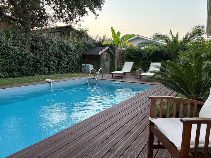 Maison Familiale Avec Piscine Près Du Lac - Hourtin Plage