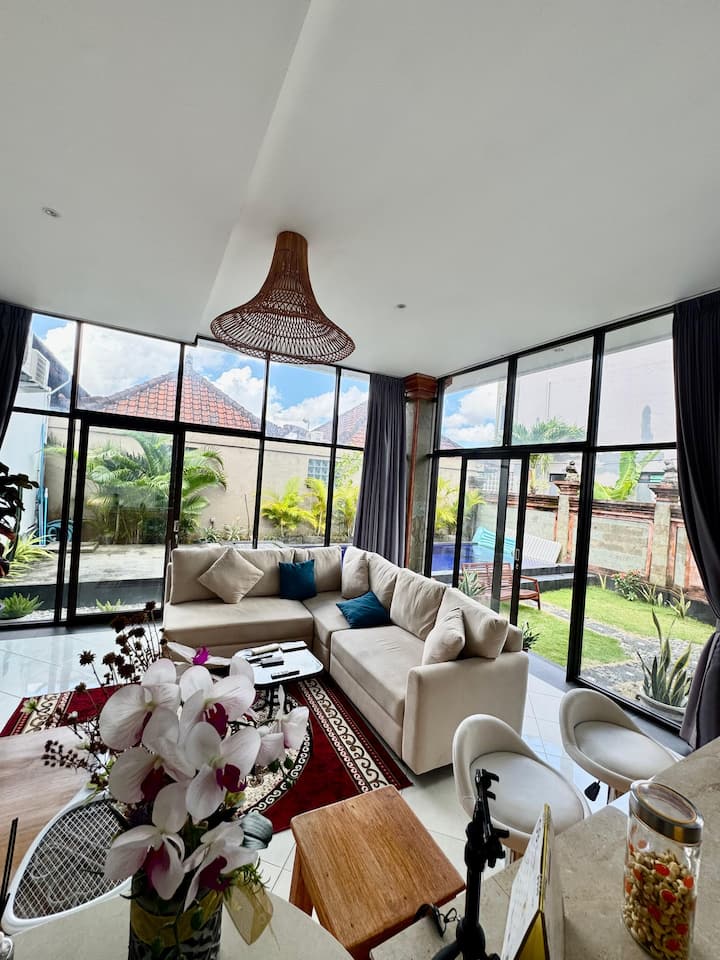 Tropical 2br Villa | Pool + Full Ac + Wifi - Denpasar
