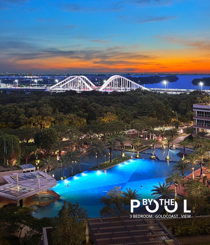 By The Pool Sanliving • 3br • Near Pik Avenue Mall - Indonesia