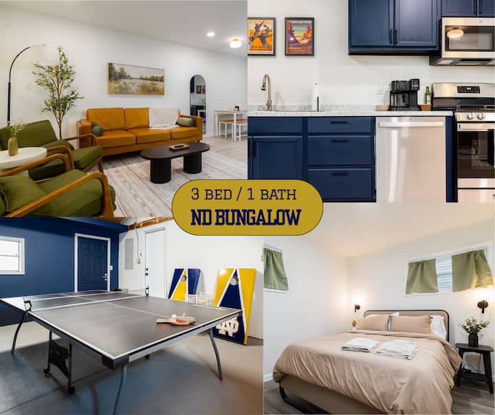 Modern Nd Bungalow•cornhole/pong/firepit•sleeps 6+ - South Bend, IN
