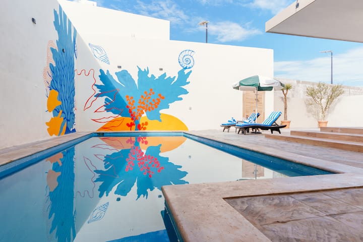 Casa Coral Alberca/asador A Pasos De La Playa - La Paz