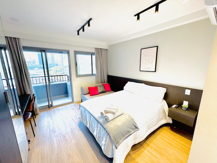 100% Vila Olímpia! 10 Min Congonhas| Ar Wifi Acad - Moema