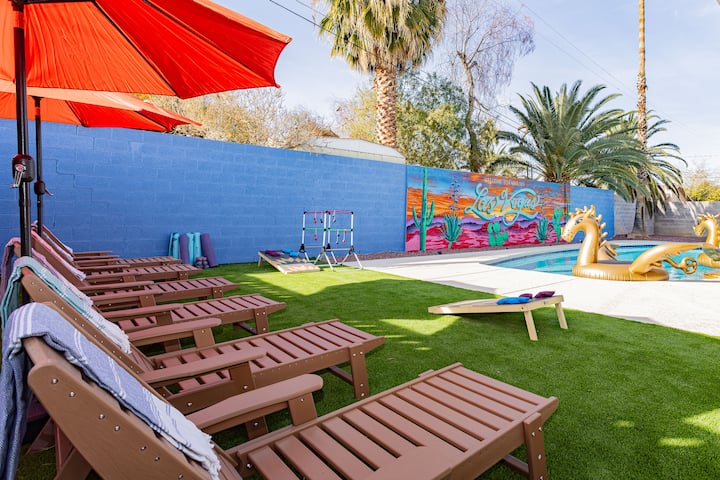 Vegas Vibes! 6 Beds Pool & Games Mural Near Strip! - Las Vegas, NV