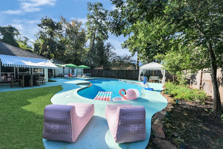Modern Boho Oasis, Pool/spa/cabana +Arcade+games N - Humble, TX