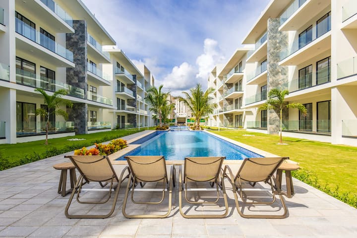 Modern Bávaro Stay - 2br, Terrace, Bbq, Beach Walk - Punta Cana