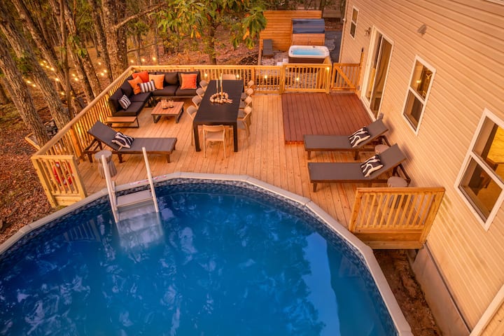 Heated Pool, Sauna, Hot Tub, Firepit & Game Room - Tannersville, PA