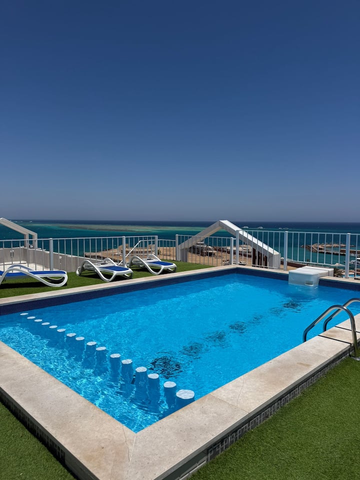 Luxury Sea View Hurghad Apartment | Rooftop Pool - Hurghada
