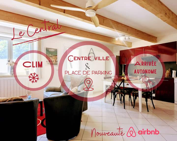 Le Central | Terrasse | Clim | Parking Privé - Remoulins