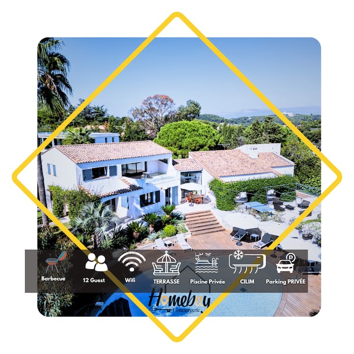 Villa Rose Piscine Vue Mer Super Cannes - Antibes