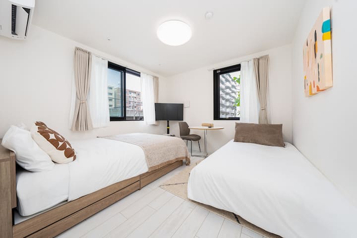 东京墨田25㎡一居【202】|双人床+沙发床|厨房浴缸洗衣机齐全|近两国站便利 - Ginza