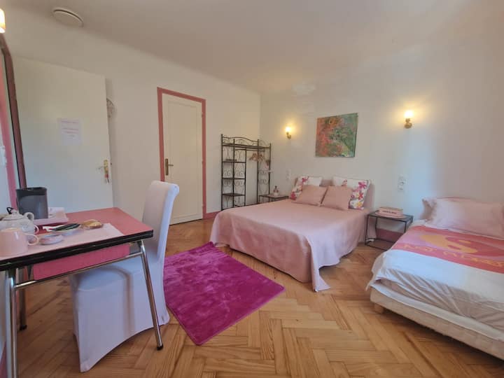 Chambre Rose 5 - Wifi - Proche Gare - Labouheyre