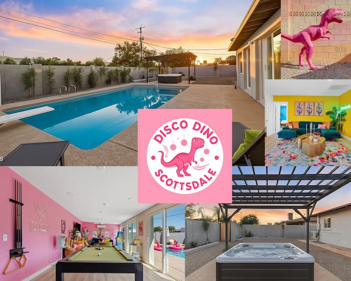 Disco Dino: Pool, Hottub, & Game Room Sleeps 20 - Scottsdale, AZ