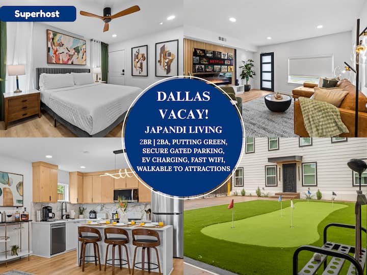 Japandi Retreat W/ Ev Charger & Putting Green - Dallas, TX