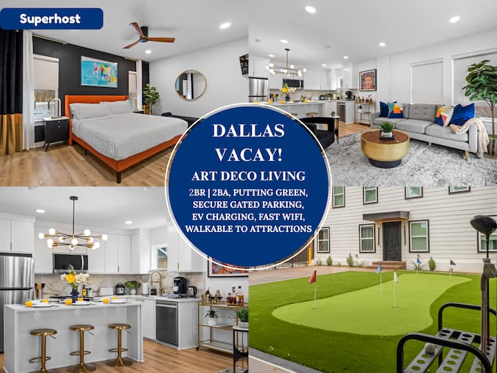 Bishop Artsy Deco 2br•king Bed•gated•ev•workstay - 