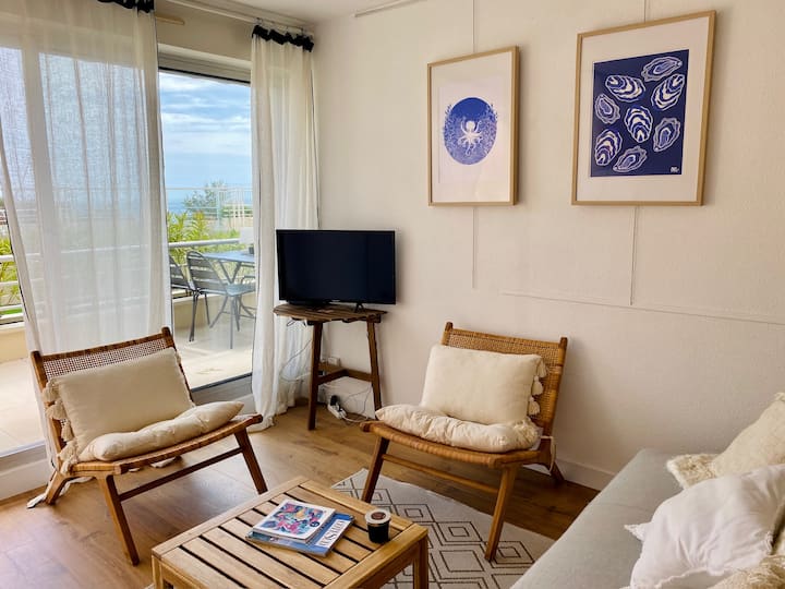 "Azur" T3 Vue Mer, Parking, Clim, Terrasse, Wifi ! - Sète