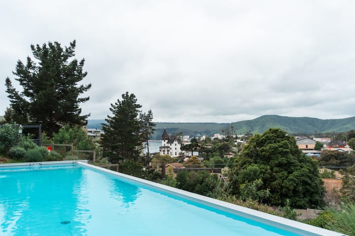 Family Apt With Pool, Bbq Area, And Sea Views - Papudo