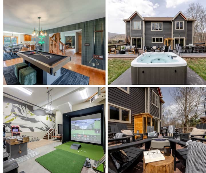 Lazy Hare Lodge-golf Sim~hottub~sauna~firepit~more - West Virginia