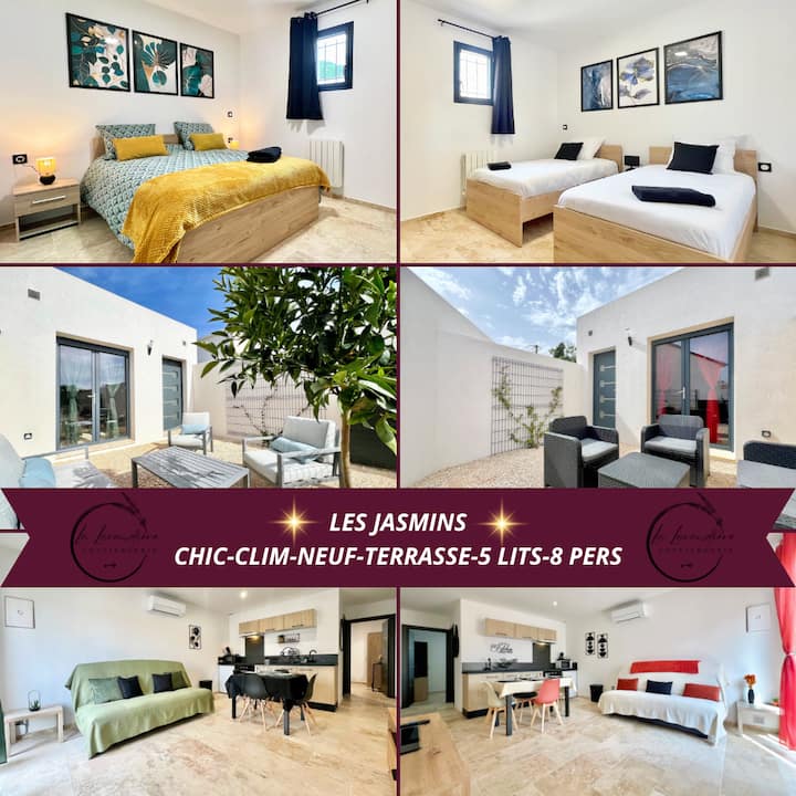 Les Jasmins - Chic | Clim | Terrasse | 8 Personnes - Fos-sur-Mer