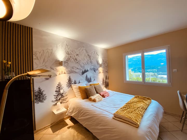 Bellevue : T1 Cozy Avec Piscine + Panorama Alpin - La Motte-Servolex