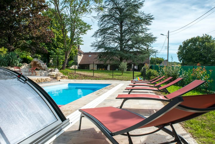 Gite Lou Cantou Sur Lunain-piscine & Spa Nordique - Seine-et-Marne