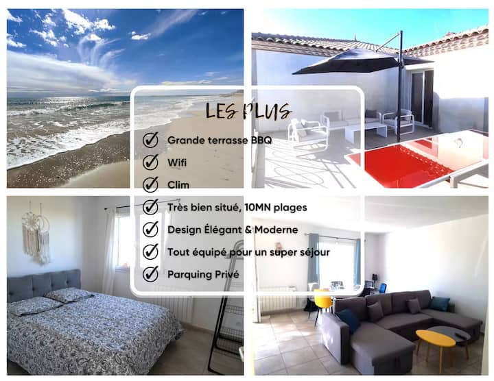 Appartement Cosy, Et Terrasse Spacieuse - Vic-la-Gardiole