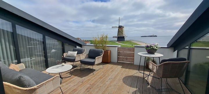 Penthouse Willem Iii, Royaal Dakterras & Zeezicht - Middelburg