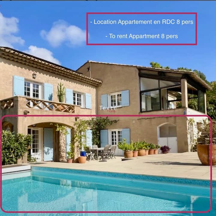 Villa 8 Pers Rdc, Sur Piscine, 5mn à Pied Plage - Rayol-Canadel-sur-Mer