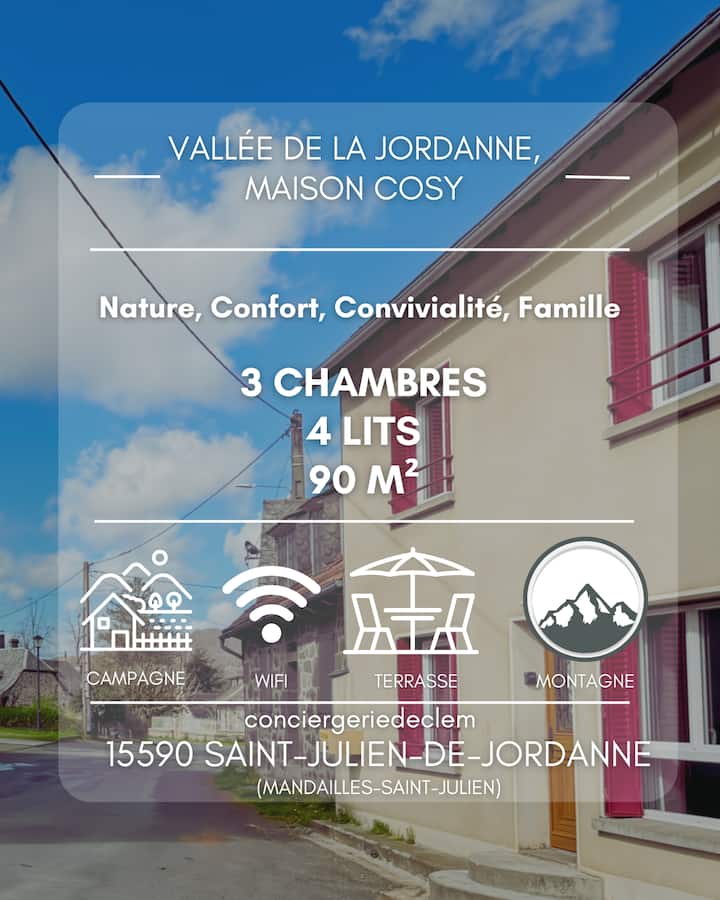 Vallée De La Jordanne, Maison Cosy 6pers, Terrasse - Salers