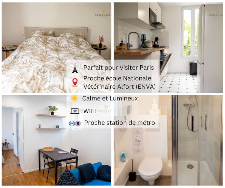 Le Henri - Cosy Métro à 5 Min à Pied, Paris Direct - Maisons-Alfort