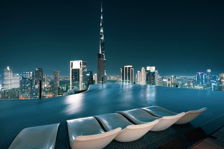 3br W/ Panoramic Infinity Pool & Burj Khalifa View - Dubaï