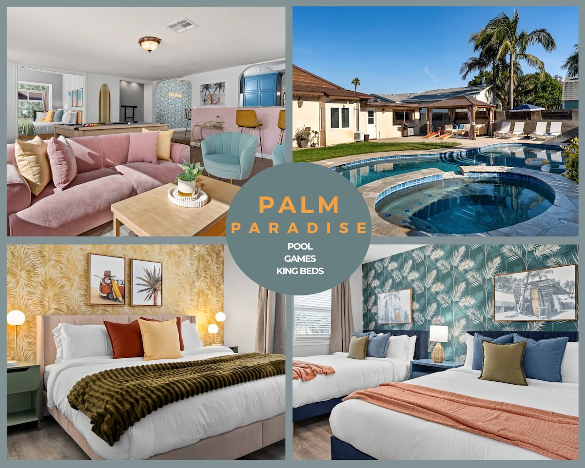 Tranquil Sunny Palm Paradise | Pool + Game Zone - Houses for Rent in La ...
