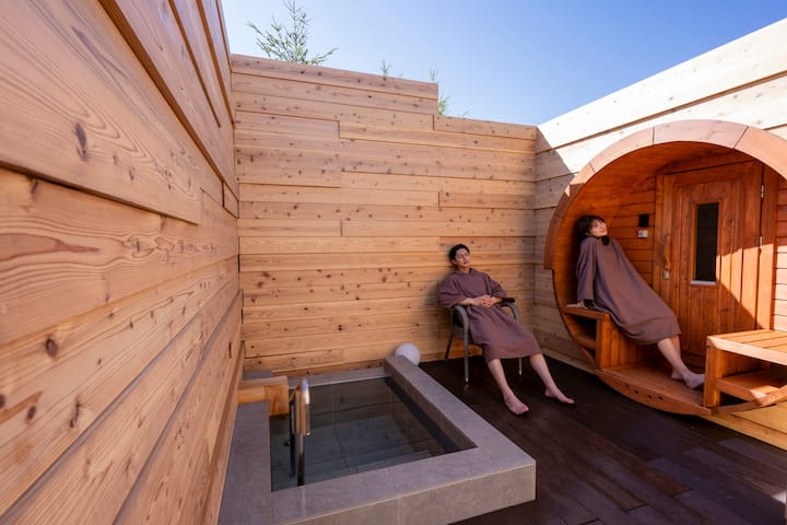 富士山駅徒歩1分!専用サウナ付プライベートヴィラ。静かに星空を眺めながらのサウナはまさに極上! - 富士山