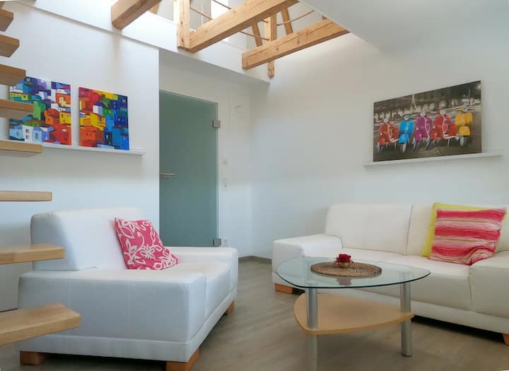 Moderne Galerie-wohnung In Charmantem Schindelhaus - Lichtenstein