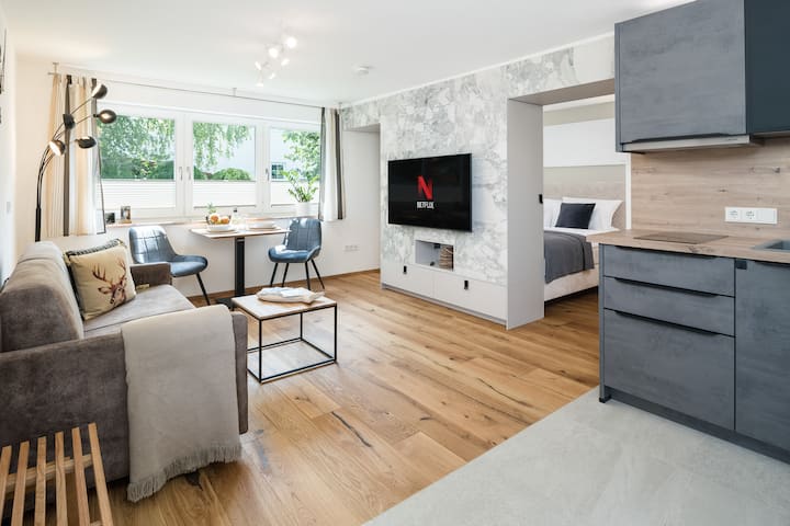 Fenjoy: Design Studio Apartment | Garden | Kitchen - Bernau am Chiemsee