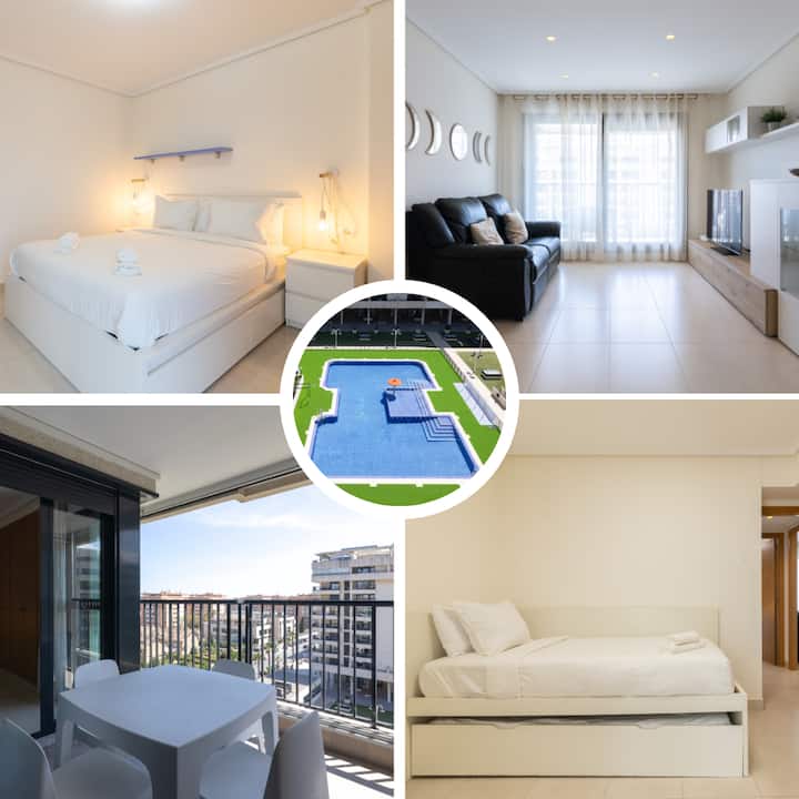 Seaview|pool| Wi-fi| A/c|free Parking|paddle Court - Valencia