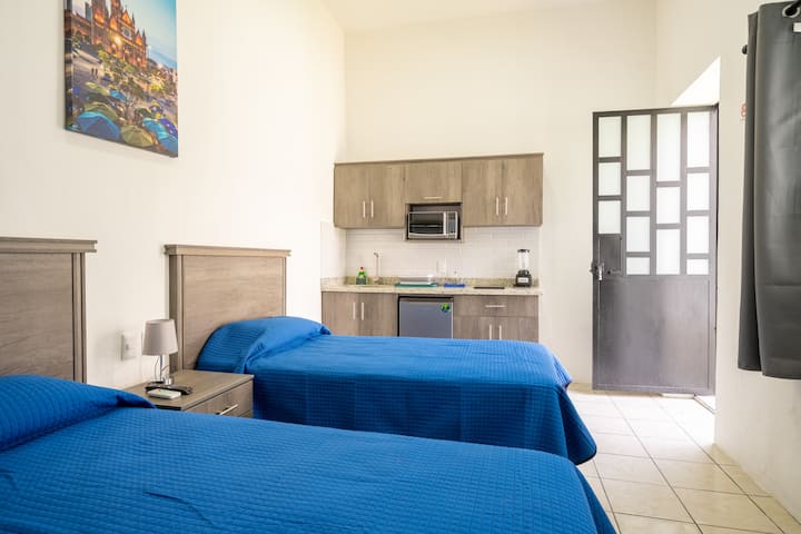 Twin-bed Studio W/ Garden Near Public Transport - Guadalajara