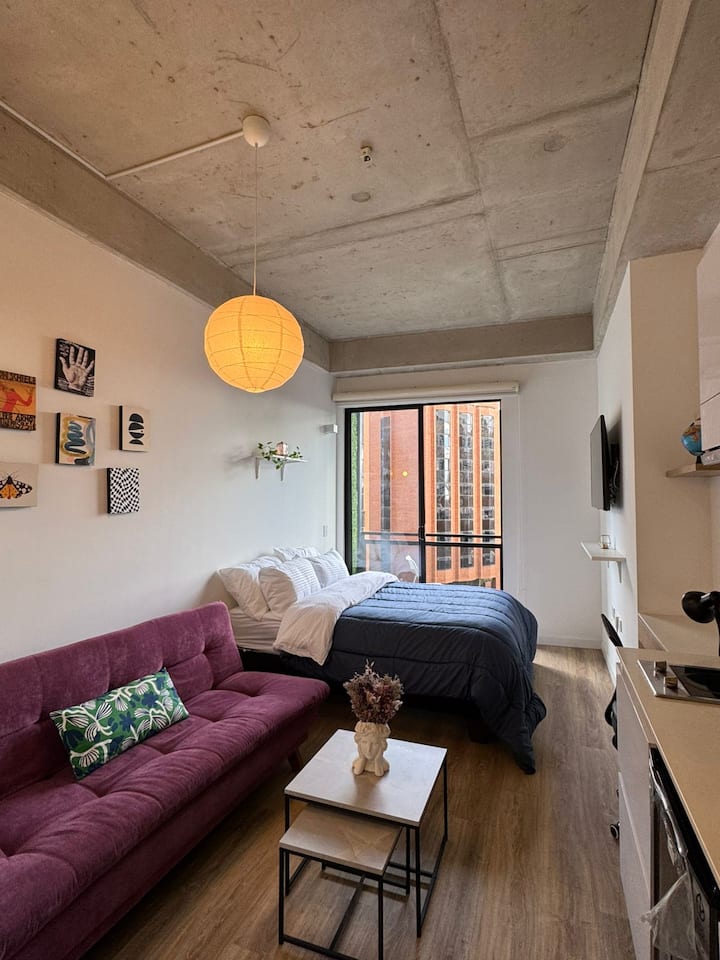 Acogedor Loft | Balcón | Coworking | Rooftop Chic - Bogota