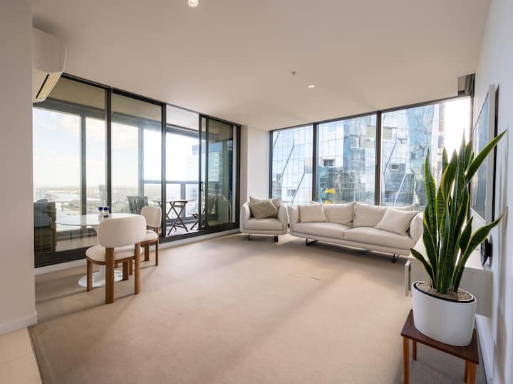 Luxury 44f Waterfront + Stadium Views | Melb Cbd - 멜버른